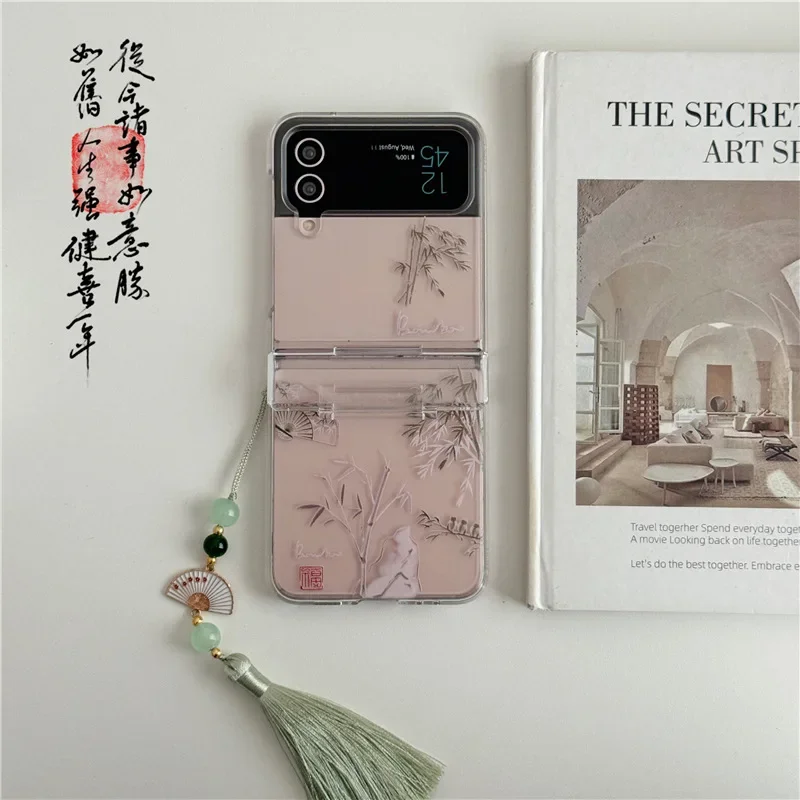 Chinese Style Bamboo Leaves Phone Case for Samsung Galaxy Z Flip6 4 3 ...