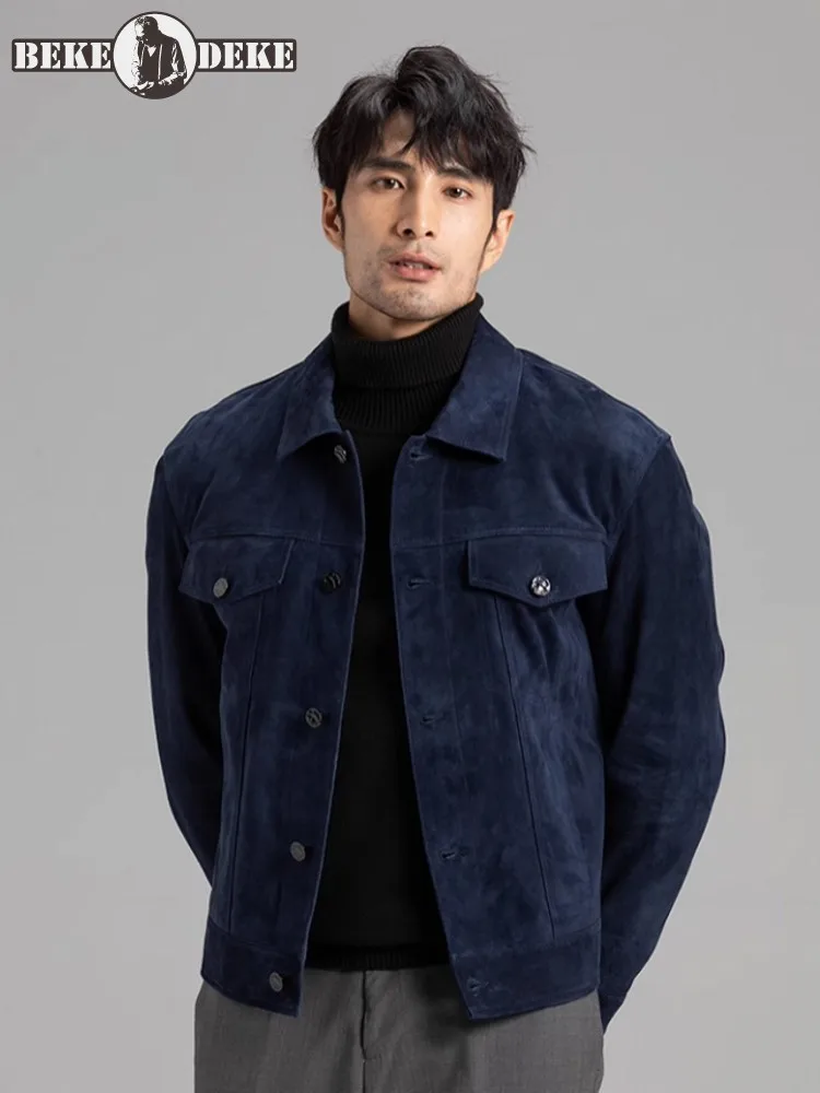 Italian-Designer-Men-Autumn-Business-Work-Real-Suede-Leather-Jacket ...