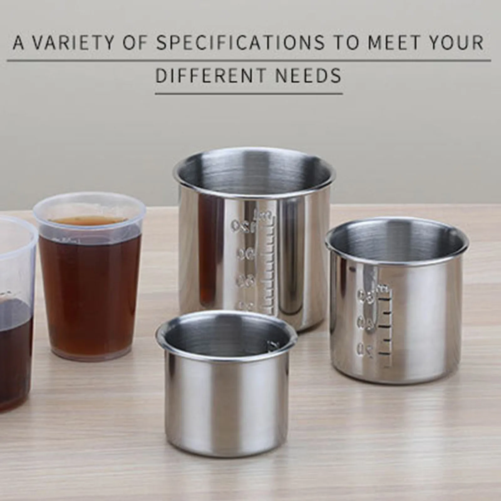 40/60/120ML 304 Stainless Steel Medical Cup Medication Measuring Cup ...