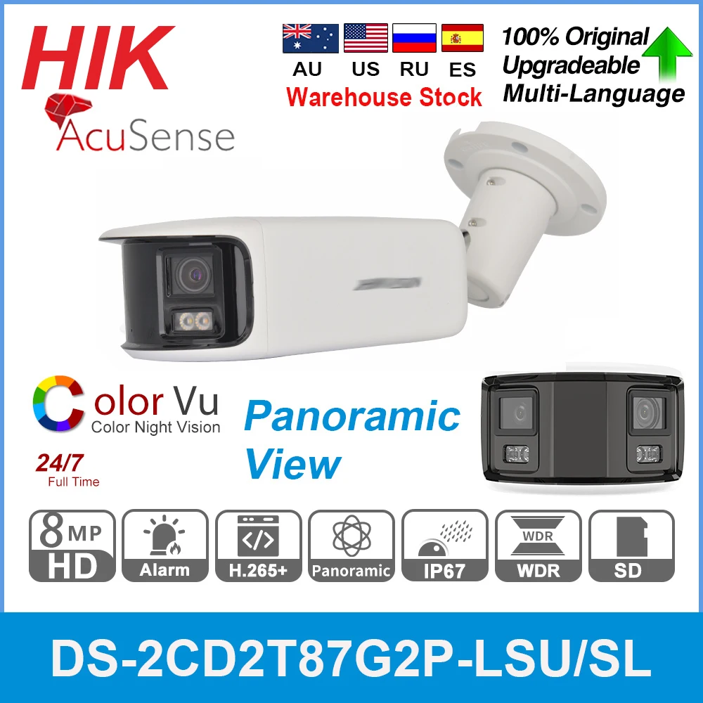 Outdoor Hik IP Camera DS 2CD2T87G2P LSU/SL 8MP 4MP Panoramic ColorVu 4K ...