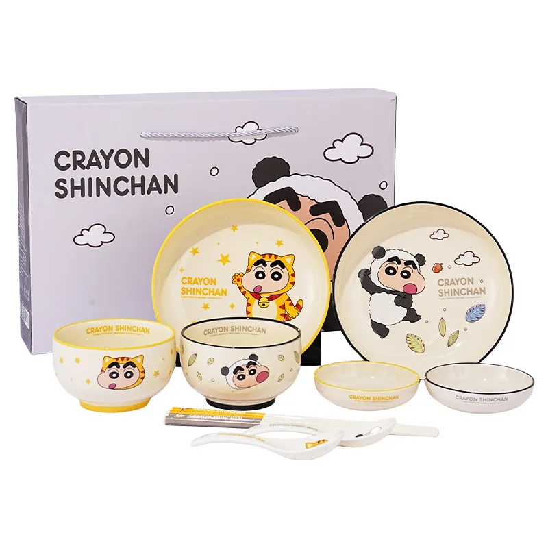 Juego-de-vajilla-Shin-Chan-de-cray-n-lindo-cuenco-de-cer-mica-plato ...