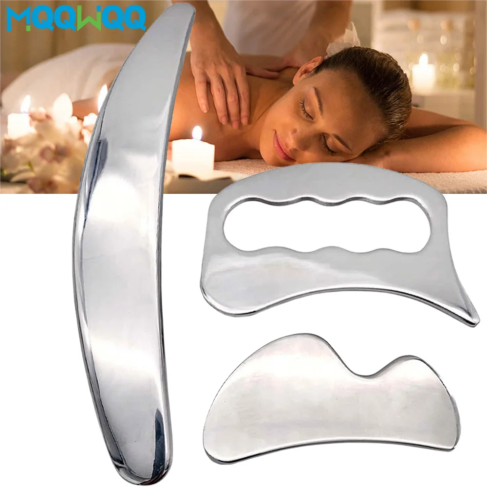 Stainless-Steel-Gua-Sha-Massager-Muscle-Scraper-Metal-Scraping-Tool ...
