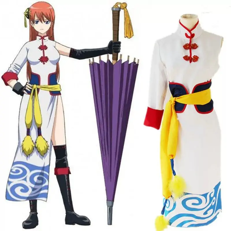 Japanese Anime Gintama Cosplay Costume Kagura Cosplay Cheongsam Outfit ...