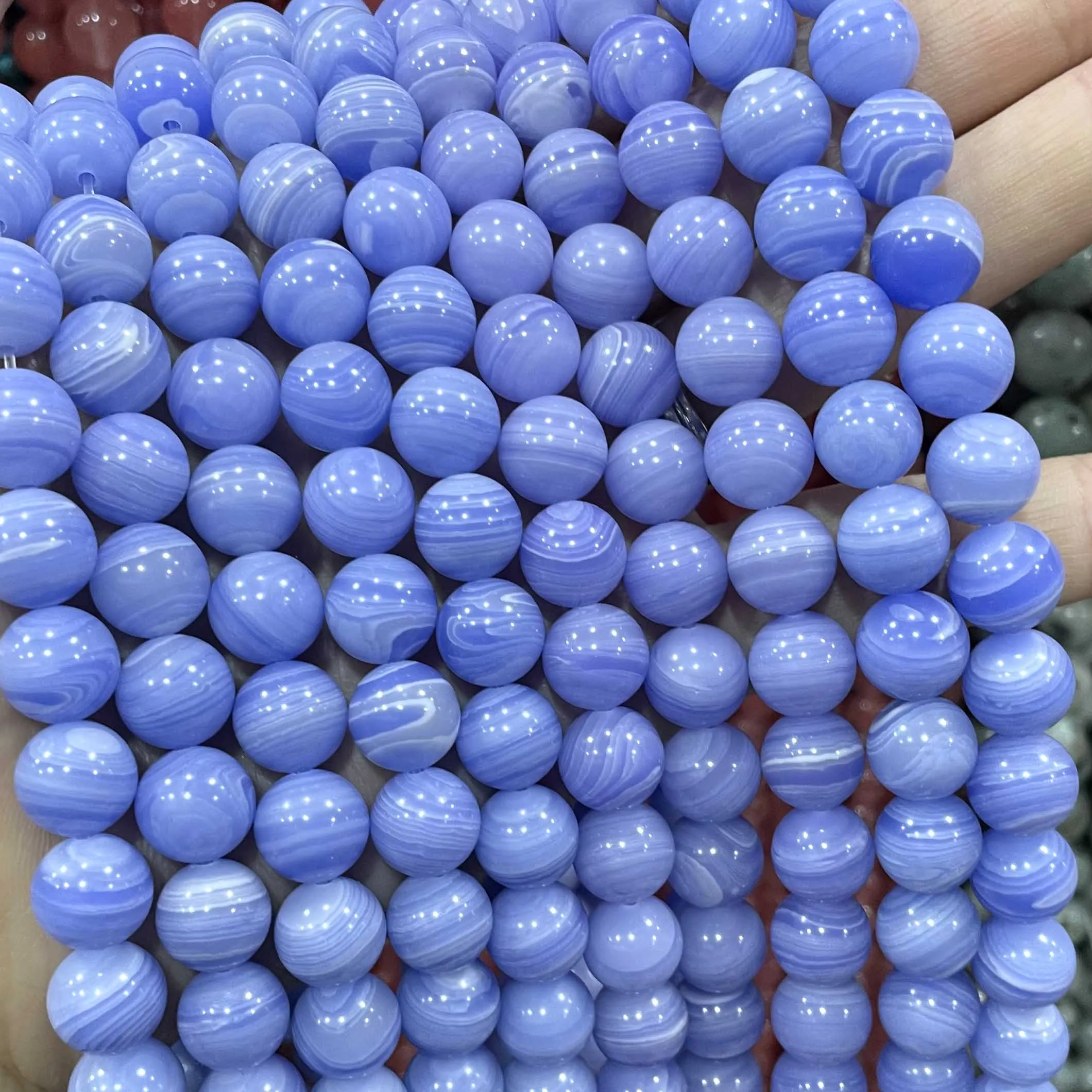 6 8 10MM Blue Lace Agates Natural Stones Lace Agates Round Beads For ...
