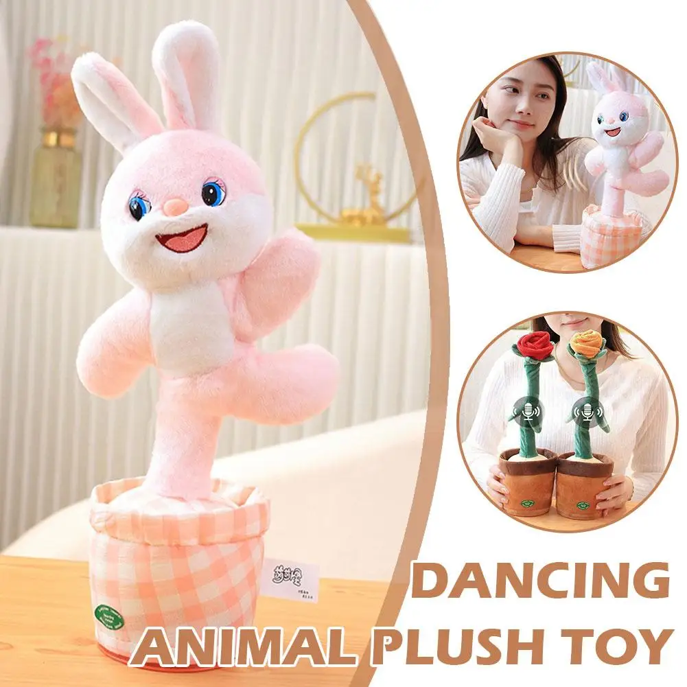 Dancing-Rabbit-Repeat-Talking-Toy-Plush-Doll-Electronic-Funny-Record ...
