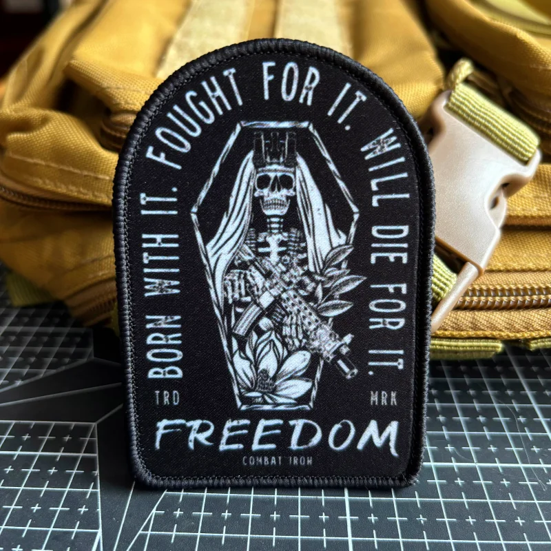 Freedom Tactical Patch Reaper Skull Gunner Morale Badge Printing ...