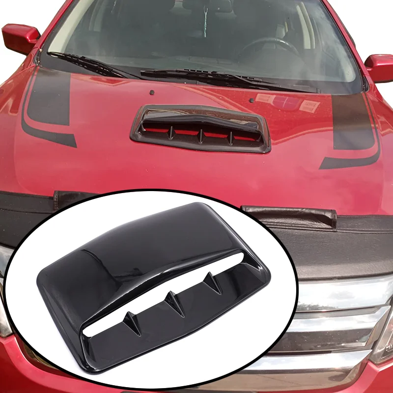 Universal Carbon Black Car Hood Scoop Air Flow Intake Decorative Turbo ...