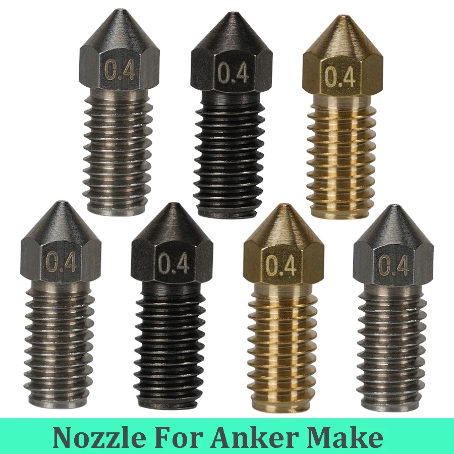 5pcs Hardened Steel Nozzles Stainless Steel Brass Nozzle 3D Printer ...