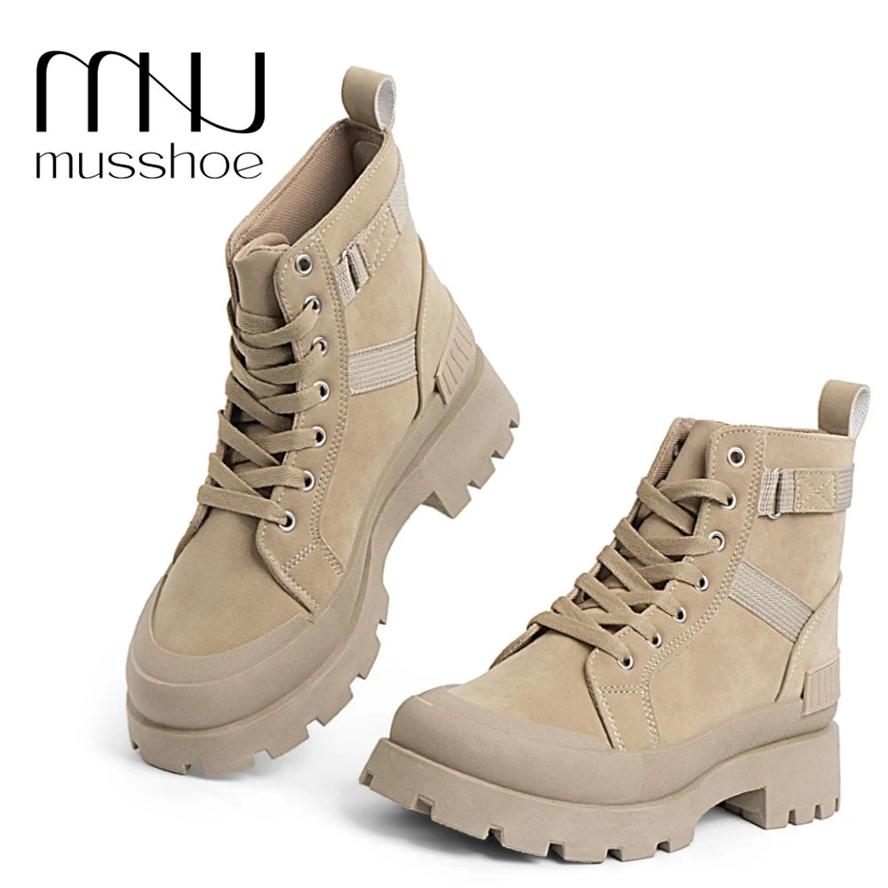 MUSSHOE-Platform-Ankle-Motorcycle-Boots-Women-Autumn-Winter-Mujer-Punk ...