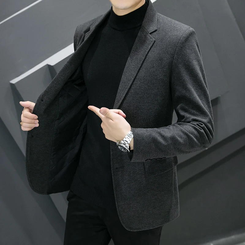 Costume-tailleur,Blazer slim imbibé pour homme,veste de haute qualité ...