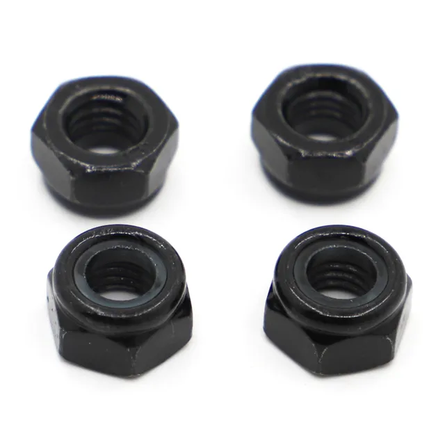 M2 M2.5 M3 M4 M5 M6 M8 M10 M12 M16 Black Carbon Steel Hex Nylon Insert ...