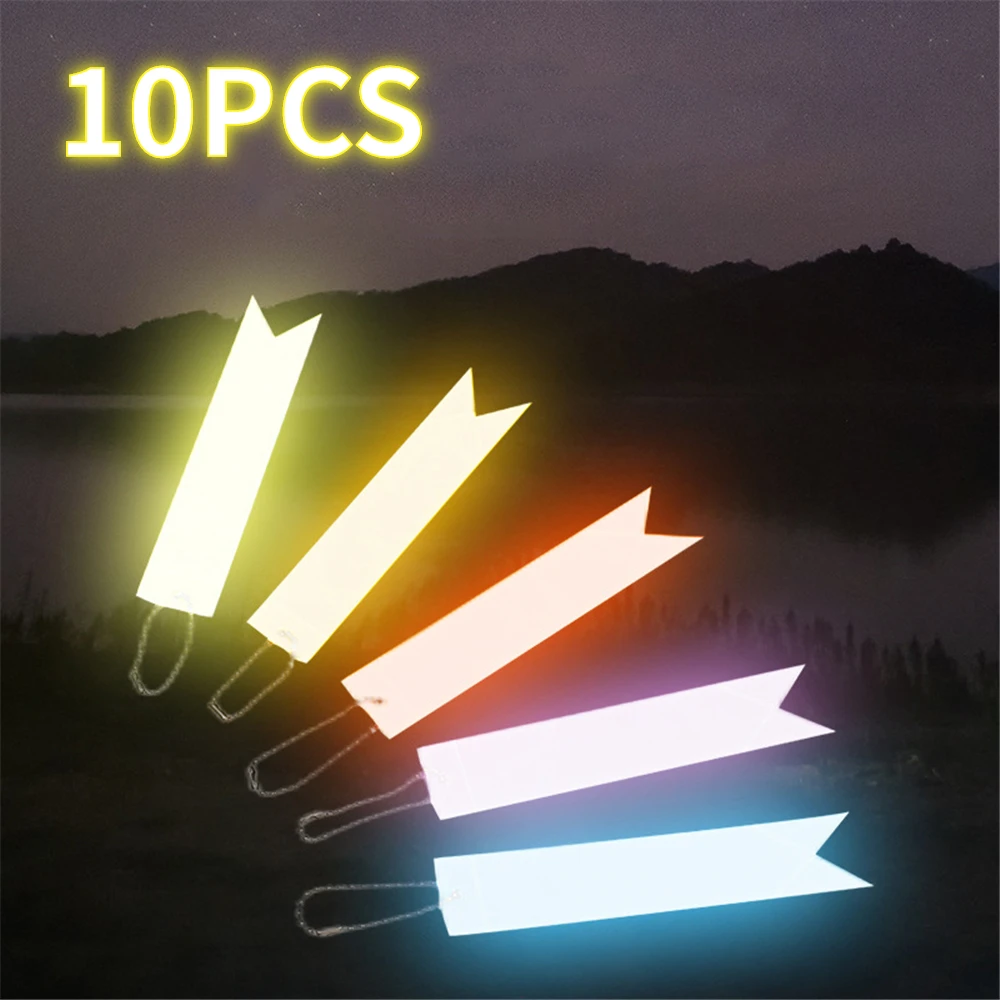 10PCS-Reflective-Strip-Pendant-Bag-Keychain-Night-High-gloss-Safety ...