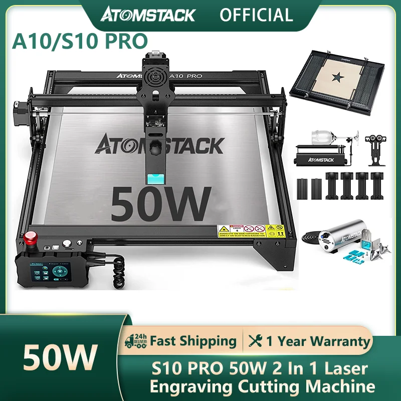 ATOMSTACK-A10 S10 Pro 강력한 50W 레이저 조각 절단기, DIY CNC 조각기, 금속 나무 아크릴 APP ...