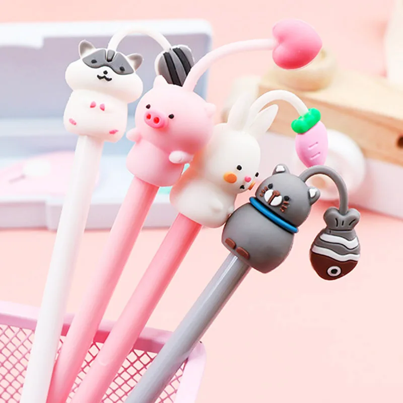 4pcs/set Cartoon Cute Pet Paradise Gel Pen Kawaii Pig Cat Hamster ...