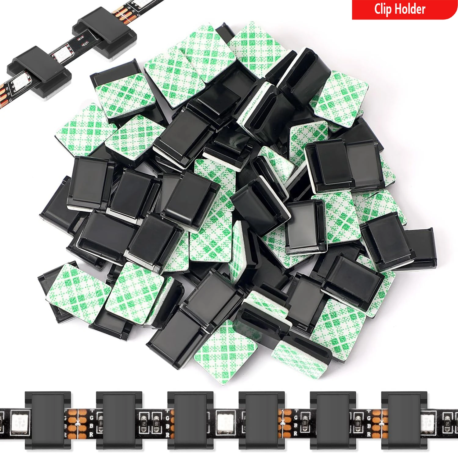 LED-Strip-Light-Mounting-Clips-Connector-Self-Adhesive-Tape-Strip ...