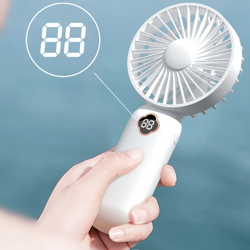 Portable-Handheld-Fan-USB-Mini-Fan-Rechargeable-Digital-Display-Lazy ...
