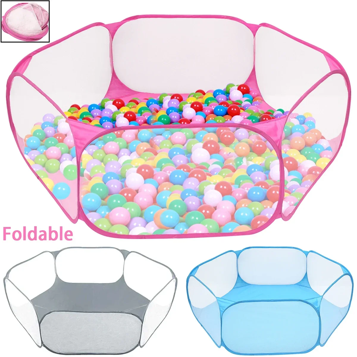 Foldable-Child-Ocean-Ball-Pool-Portable-Cute-Children-Ball-Pit-Indoor ...