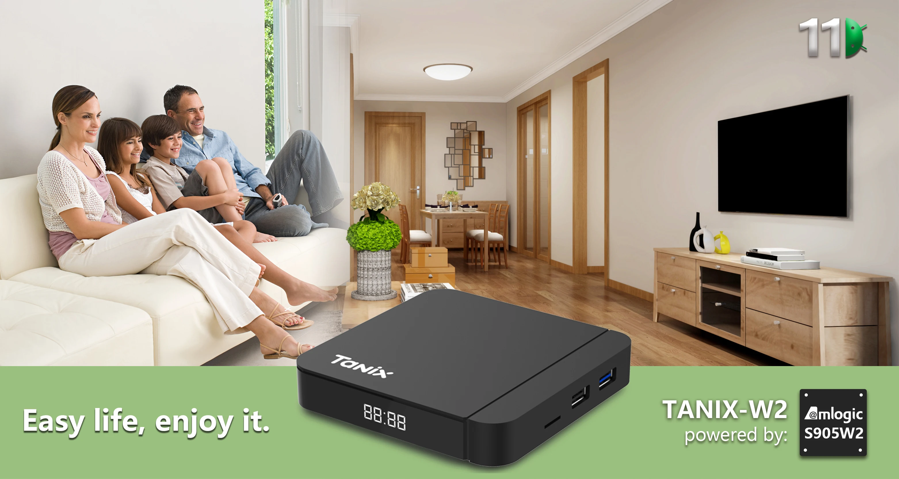 Tanix-Boîtier TV W2,Android 11,Amlogic S905W2,2 Go-16 Go,4 Go-32 Go-64 Go,4K-HDR,lecteur ...