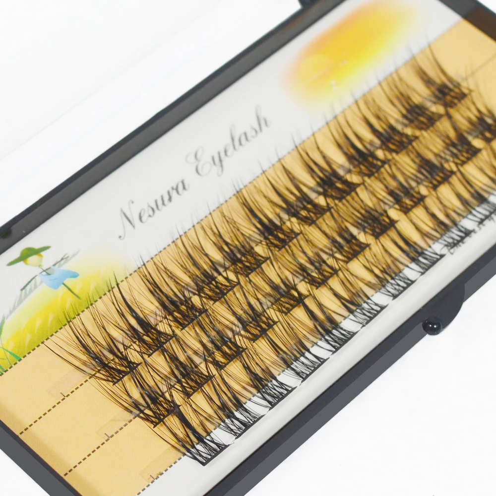 QSTY DIY 36 Eyelash Extension Cluster Eyelash Bundle Segmented Fake Eyelashes 3D Natural Russian ...