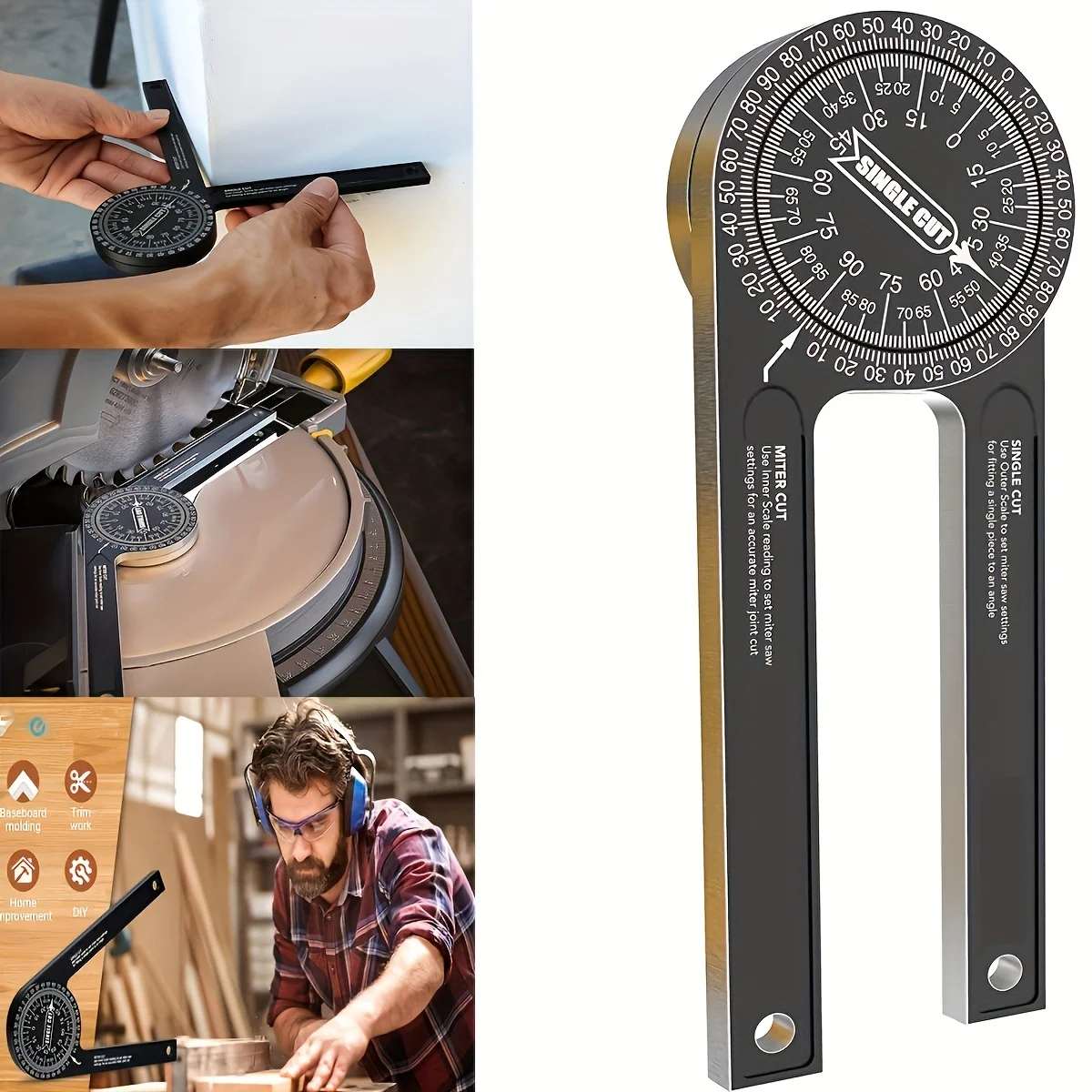 Aluminum-Miter-Saw-Protractor-7-Inch-Rust-Proof-Angle-Finder-Featuring ...