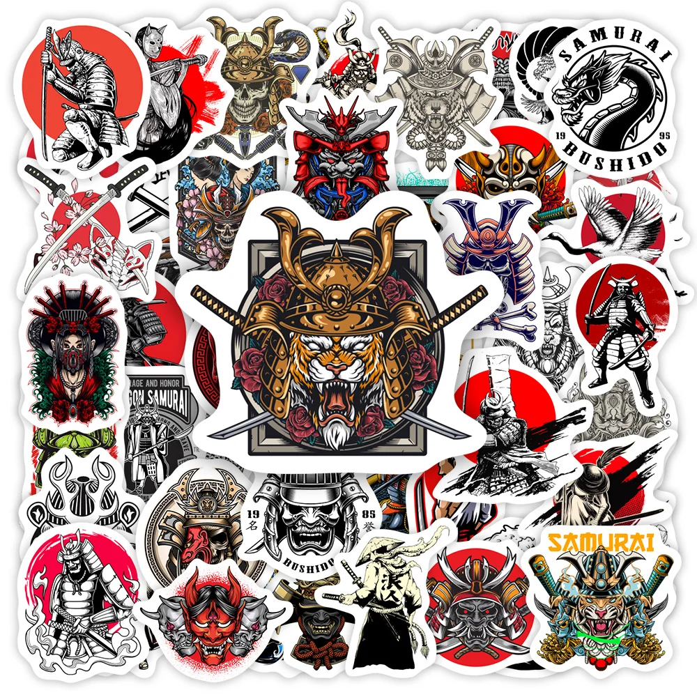 Japanese-Samurai-Stickers-Bushido-Evil-Ghost-Demon-Mask-Cool-DIY-Gift ...