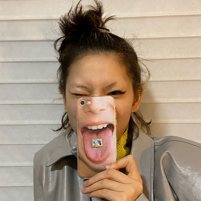 Y2K Tricky Tongue Korea INS Phone Case for IPhone6 7 8 11 12 13 14Pro ...