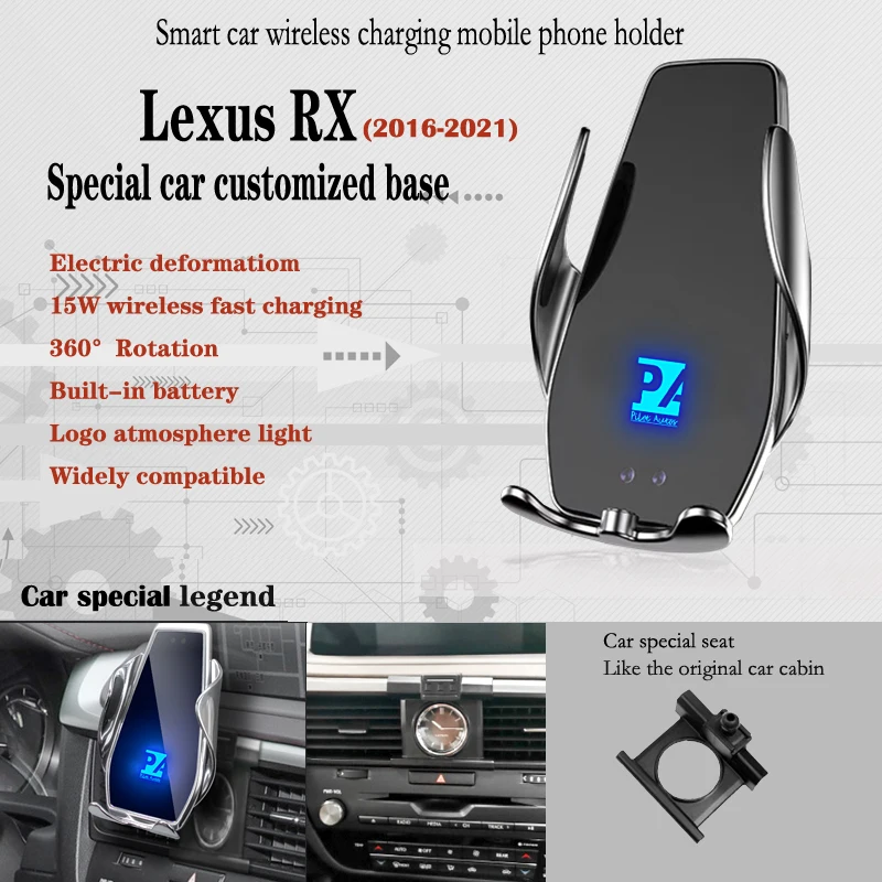 For-2016-2021-Lexus-RX-Car-Phone-Holder-Wireless-Charge-15W-Mobile ...