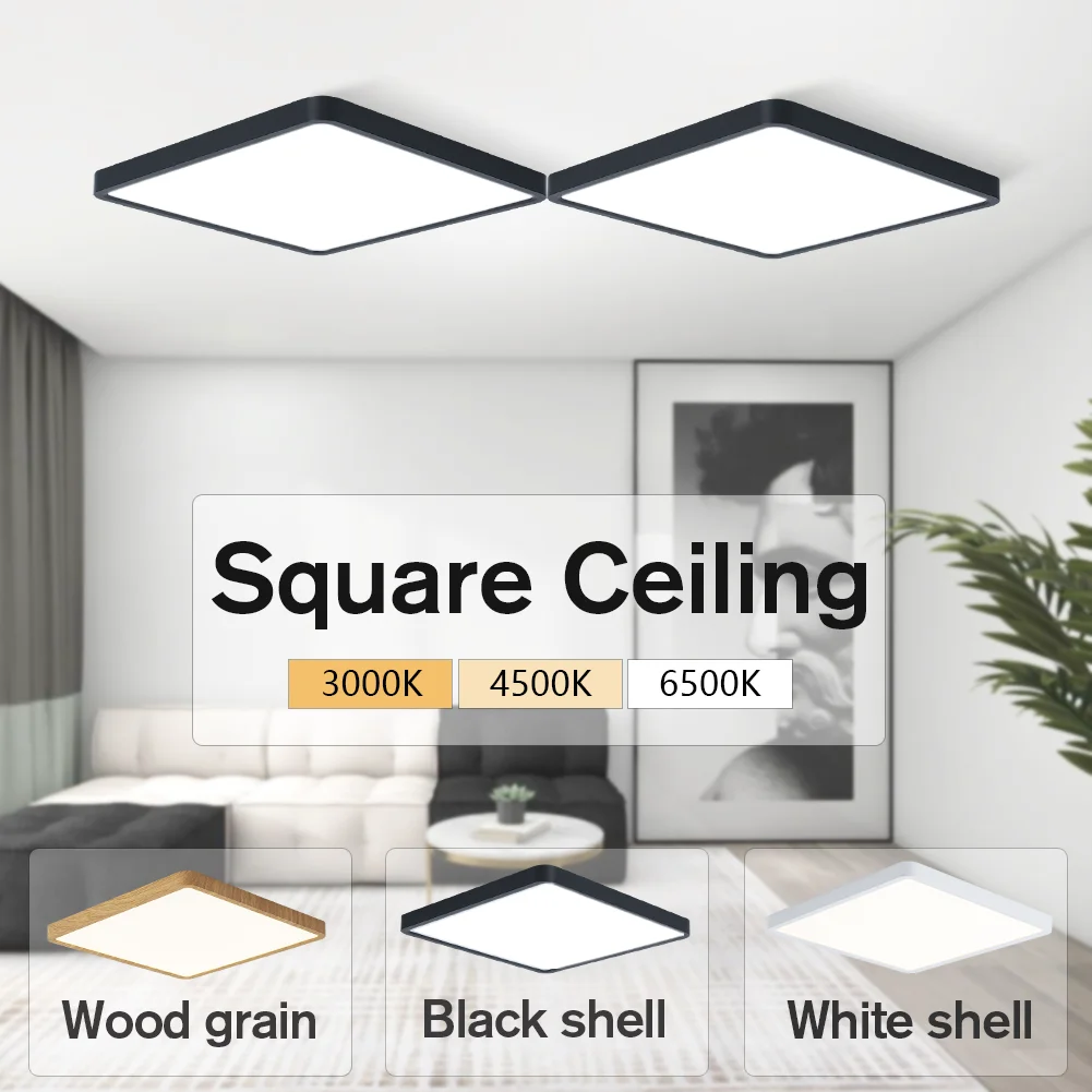 Square Ceiling lamp Modern Nordic style Ceiling light 24/36W Cold/Warm ...