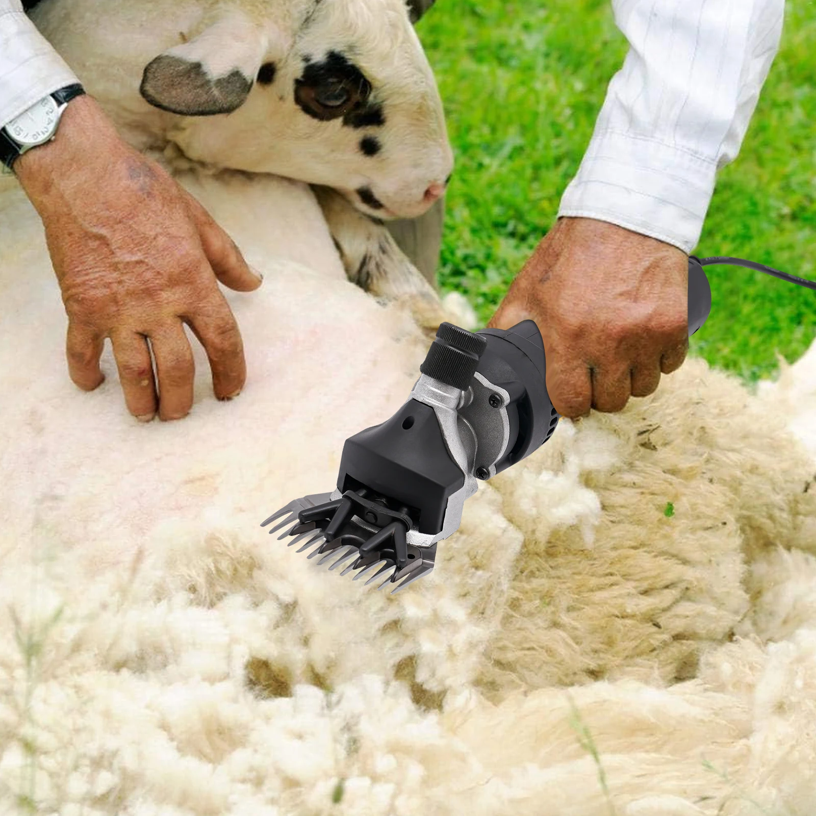 220V Electric Sheep Pet Hair Clipper Shearing Kit Shear Wool Cut Goat ...