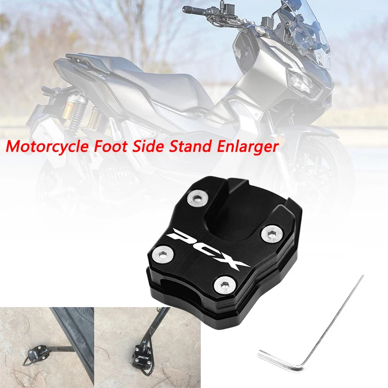 Motorcycle-CNC-pcx125-Bracket-Foot-Side-Stand-Enlarger-Support-Plate ...