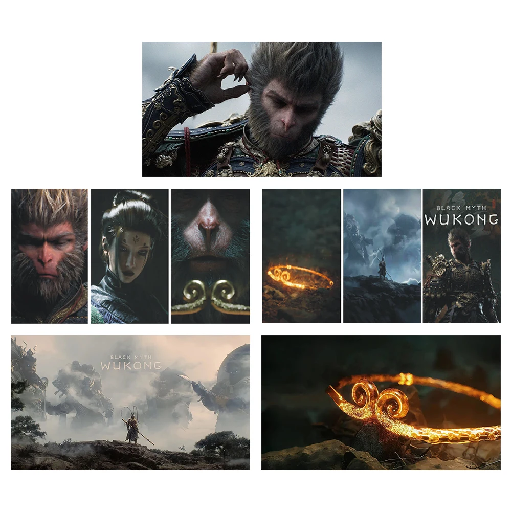 5Pcs-Black-Myth-Wukong-Camping-Light-Stickers-Waterproof-Wukong-Ambient ...