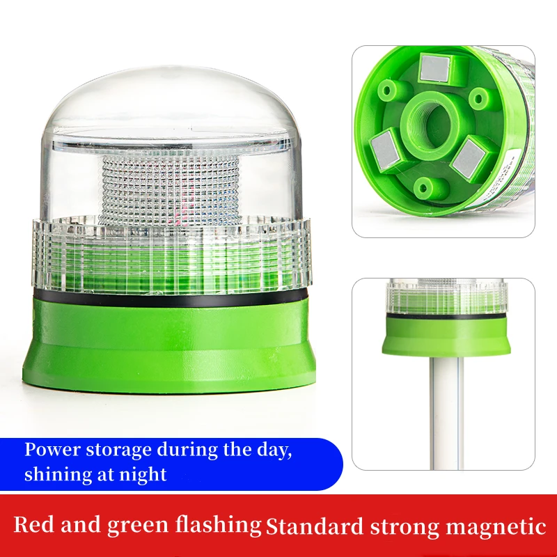 Solar-Powed-Beacon-Light-Red-Green-Two-color-Flashing-Warning-Light ...