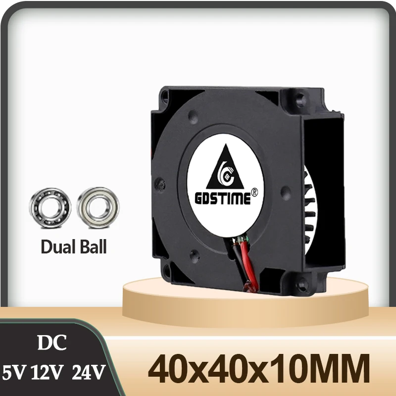Gdstime 5pcs Dc 5v 12v 24v Dual Ball Cooling Fan 4010 Turbo Radial Fan ...