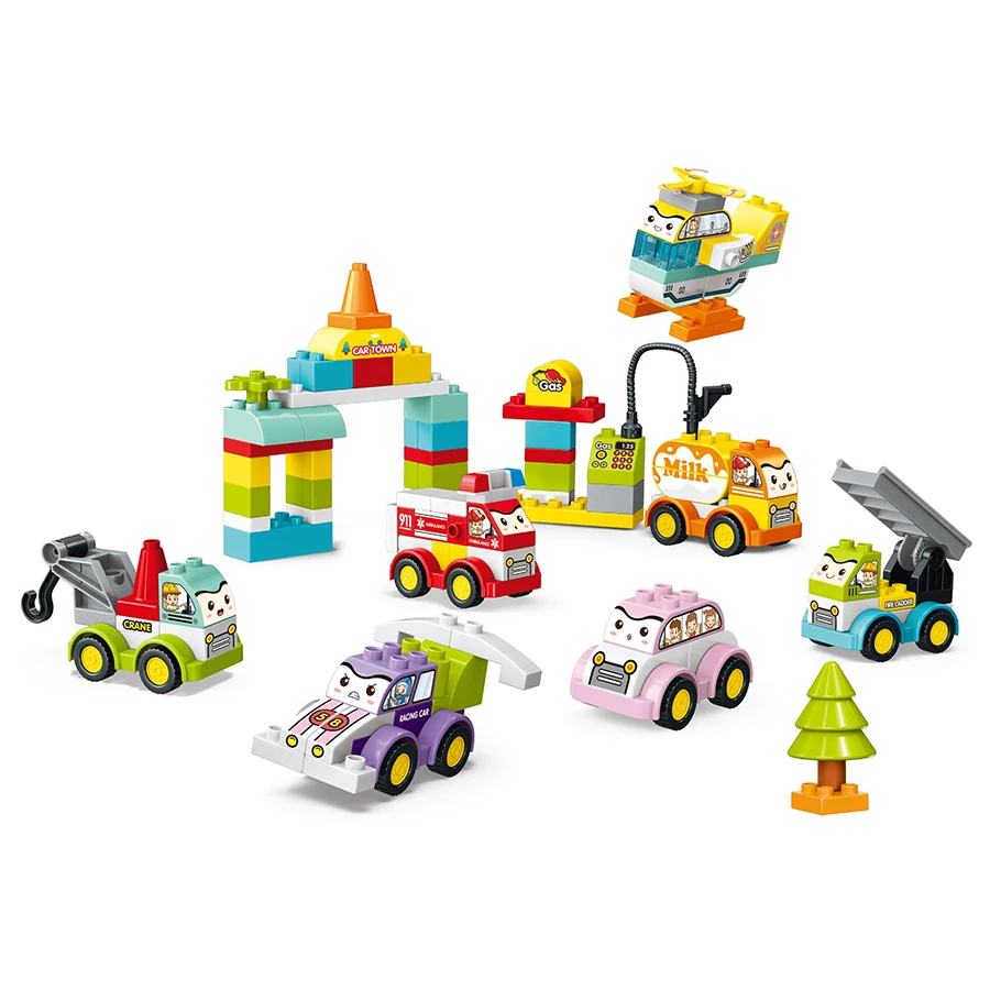 150Pcs-Large-Particles-Duploed-Car-Squad-Building-Blocks-DIY-City-Cars ...