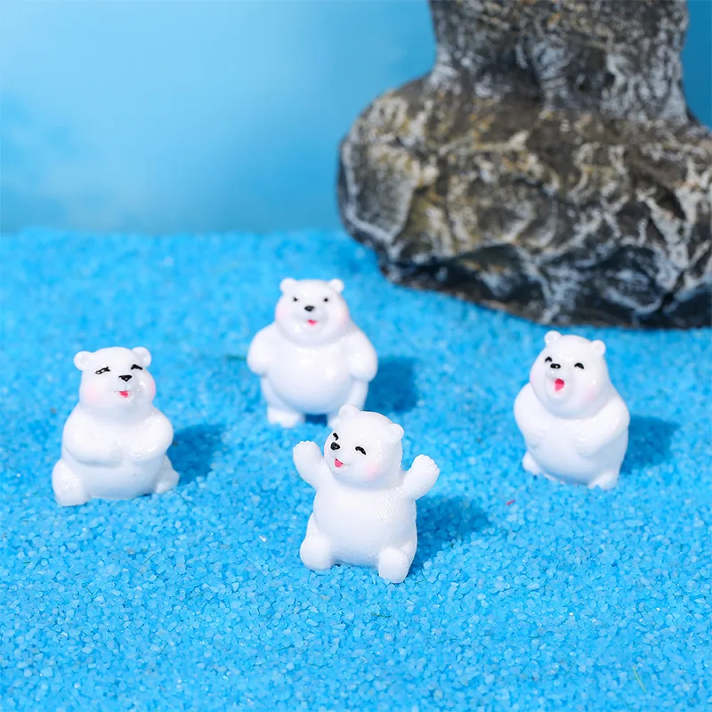 4pcs-Figurines-Miniature-Cute-White-Bear-Micro-Landscape-Ornaments-For ...