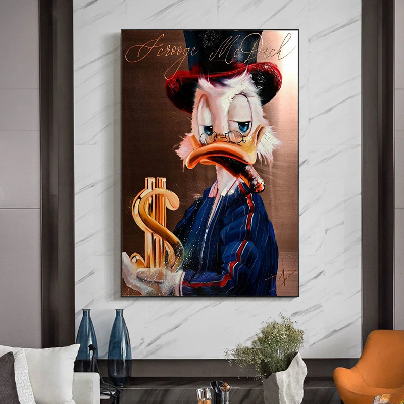 Disney-Duck-Graffiti-Art-Alec-Monopoly-Scrooge-Mcduck-Money-Canvas ...