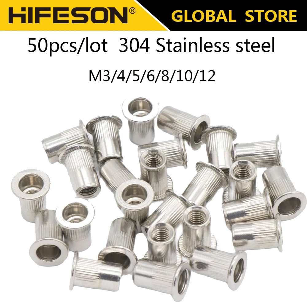 50pcs M3 M4 M5 M6 M8 M10 304 Stainless Steel Carbon Steel Aluminum Flat Countersunk Head Rivet ...