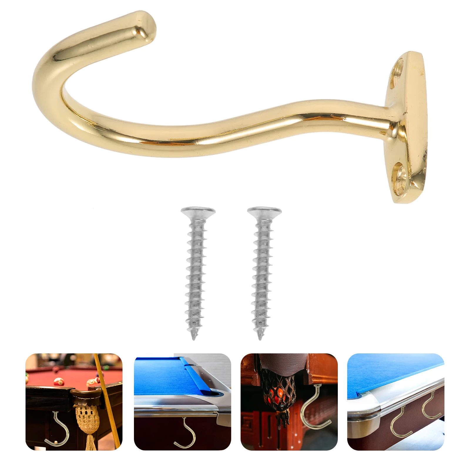 Gold-Snooker-Billiard-Table-Board-Cue-Brass-Hook-to-Hold-Bridge-Stick ...