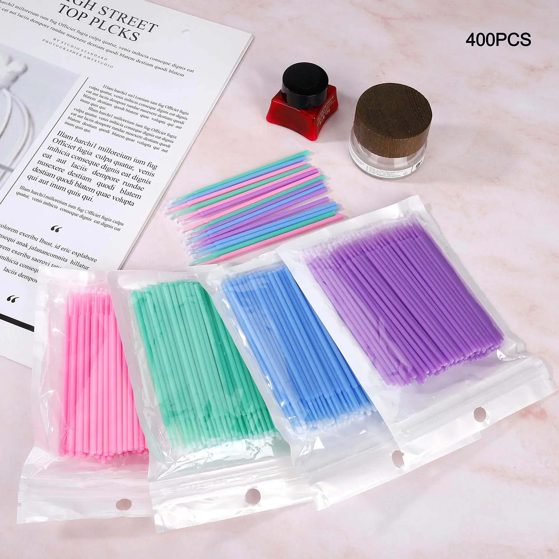 Extension-100-5pcs-Disposable-Cotton-Swab-Glue-Cleaning-Applicator ...