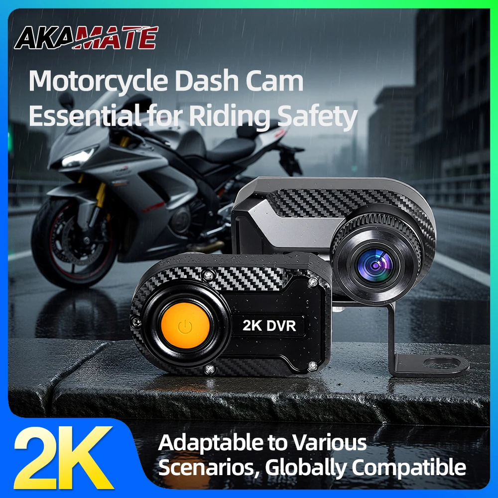 2K HD Motorcycle DVR Waterproof IP67 Loop Recording 130 Degree Widely ...