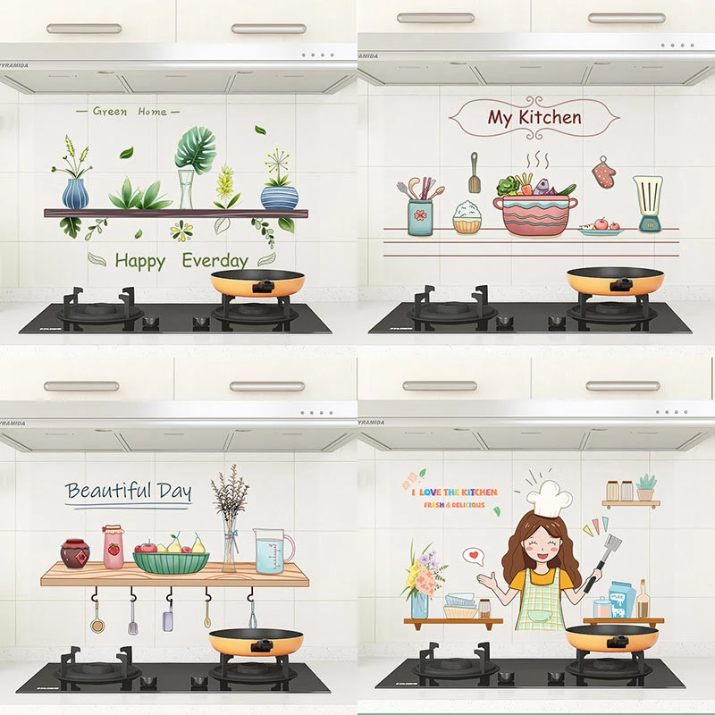 Self-Adhesive-Kitchen-Oil-Proof-Stickers-Heat-Resistant-Waterproof-And ...