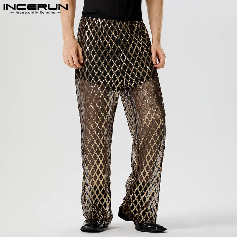 2023-Men-Pants-Mesh-Patchwork-Sparkling-Streetwear-Transparent-Trousers ...