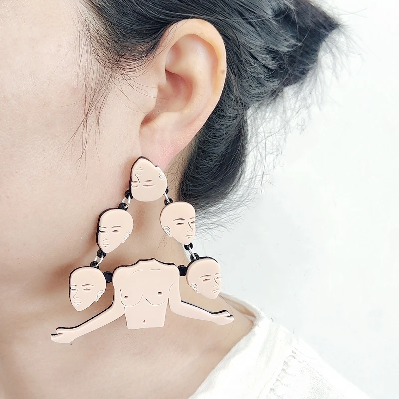 KUGUYS-Hyperbole-Head-Faces-Body-Big-Drop-Earrings-for-Women-Brown-Skin ...