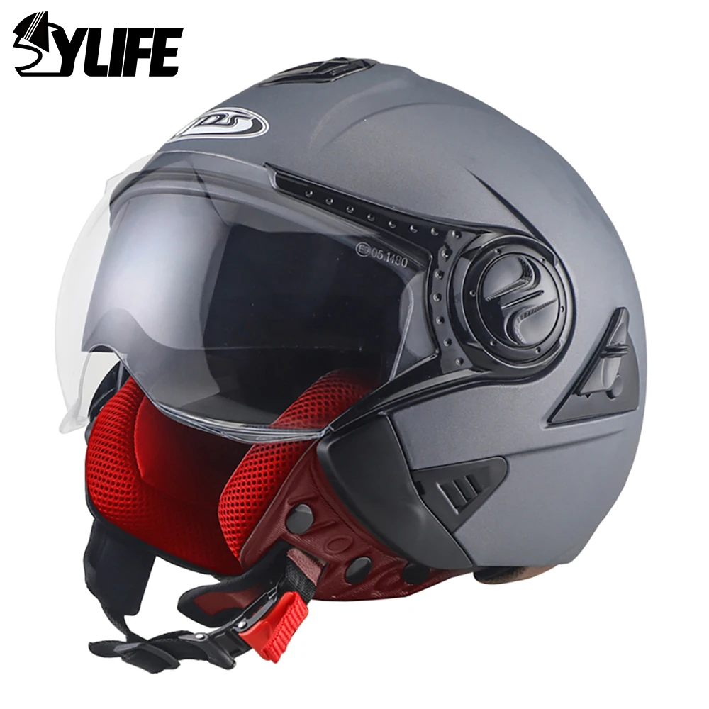 Motorcycle Helmet Casco Moto Open Face Helmet Double Lens DOT ...