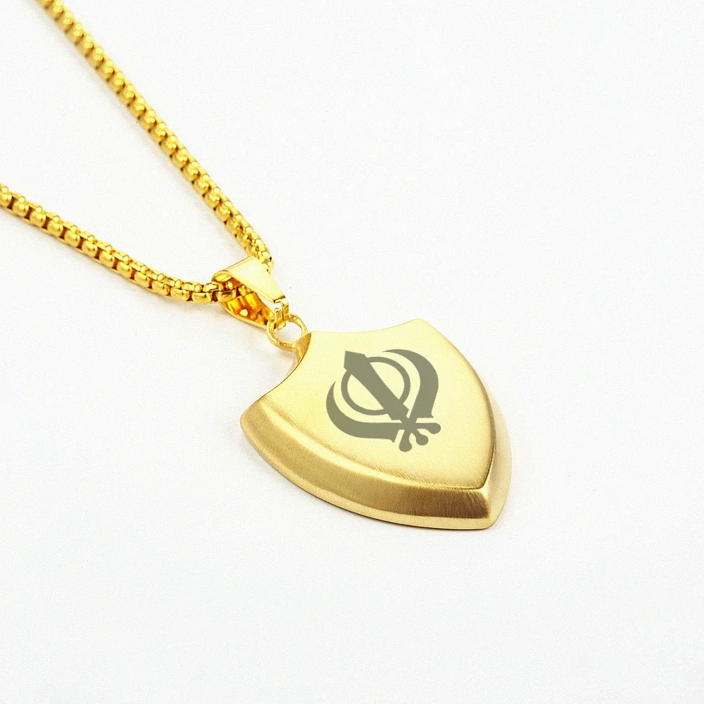 Personalized-Shield-Pendant-Sikhism-Sikh-Men-s-Necklace-Stainless-Steel ...