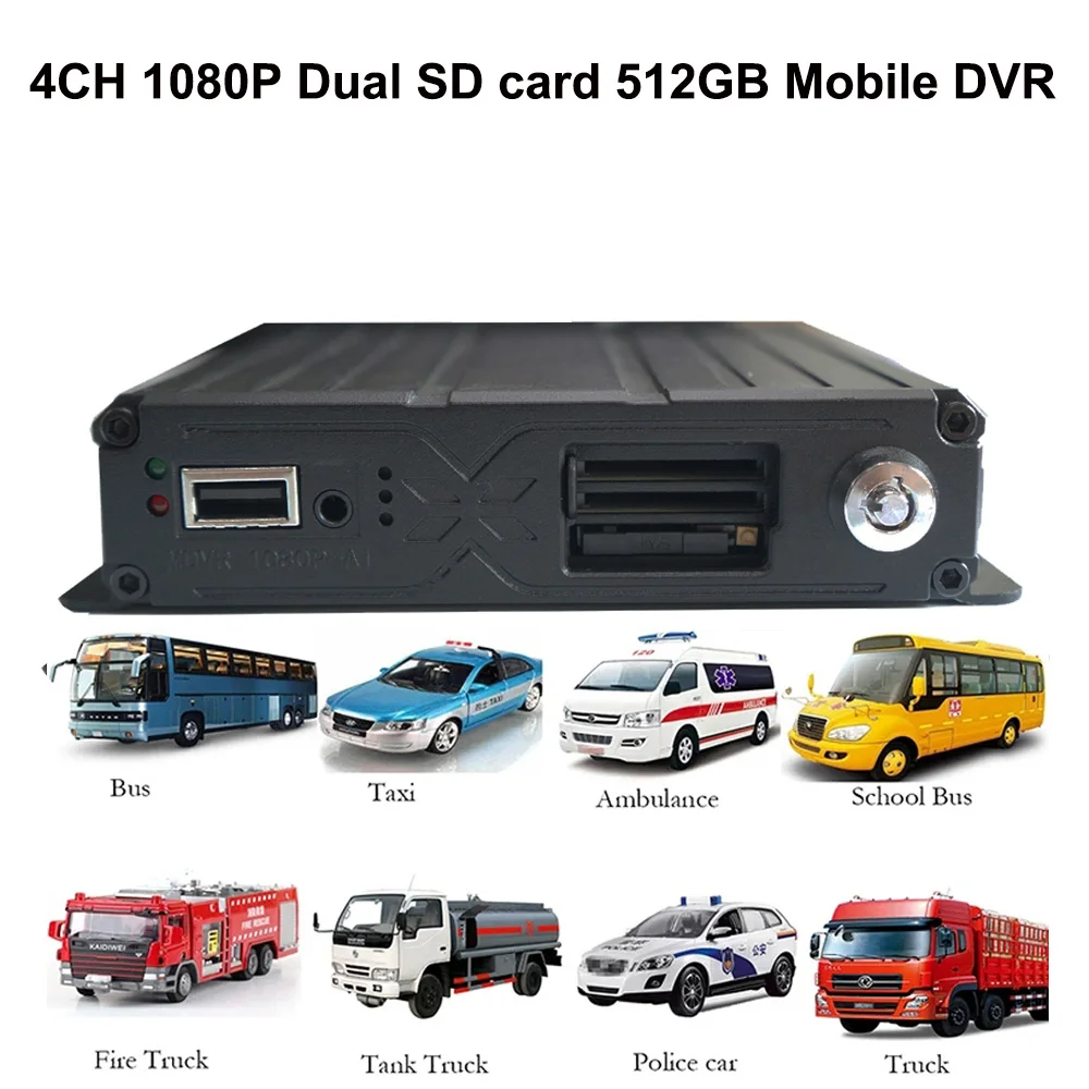 4CH-1080P-Car-DVR-Dual-SD-Card-Recorder-512GB-Max-30days-Recording-Dvr ...