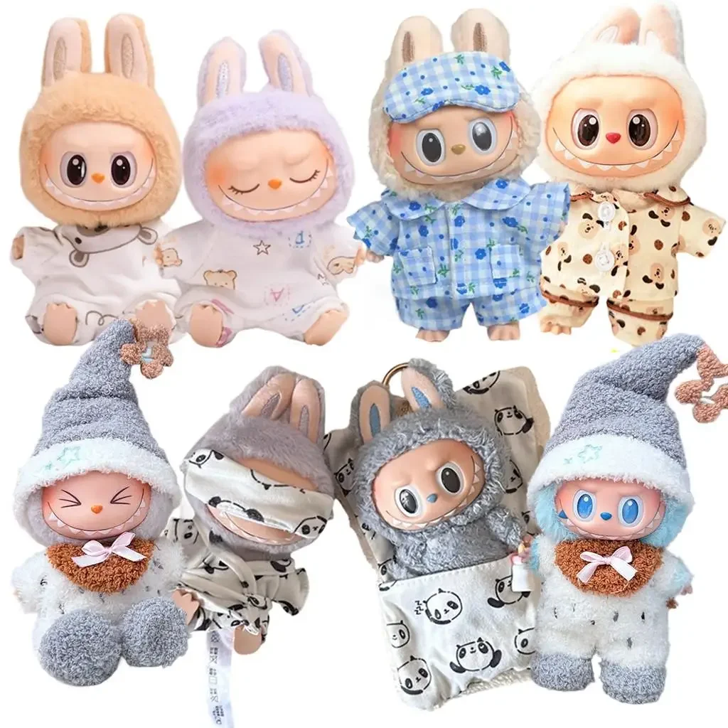 For 17cm Labubu v1/v2/v3 Pajama Set Exquisite Doll Clothes sleeping ...