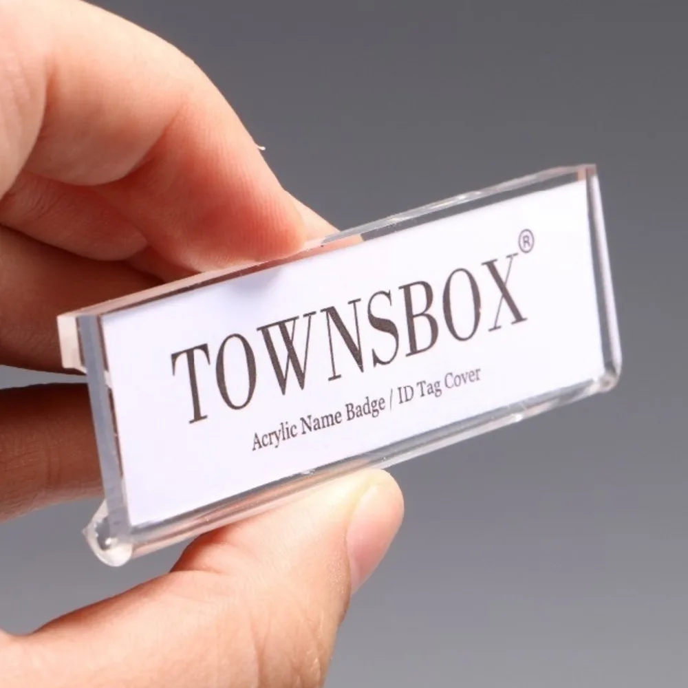 5-Pieces-Magnetic-Name-Badge-Holders-Tags-Kit-Clear-Acrylic-Mini-Sign ...