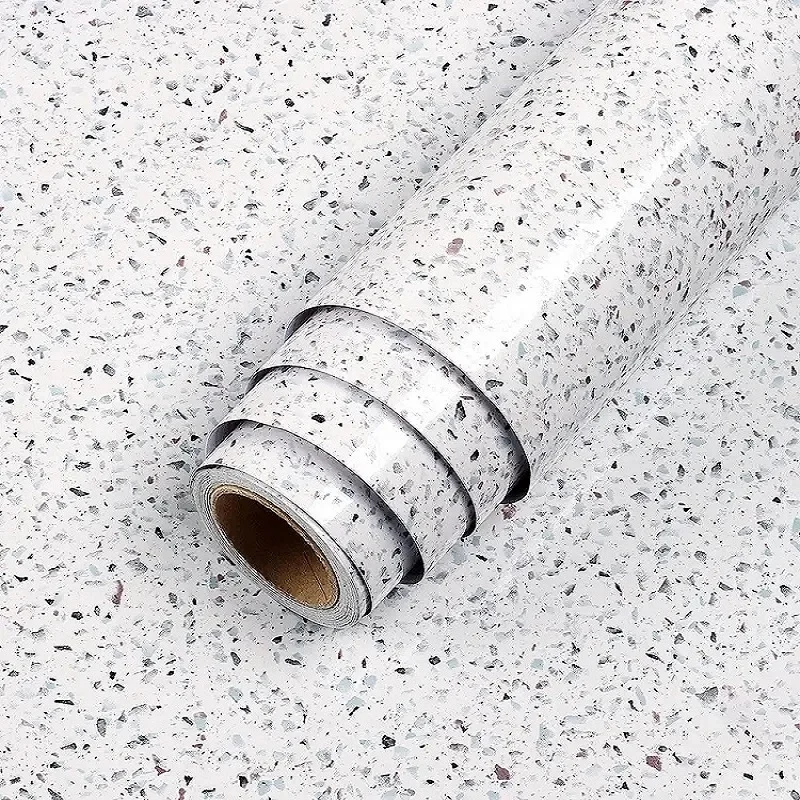 Countertop Covering Paper Ekmxmax Flake White Marble Wallpaper - Peel ...