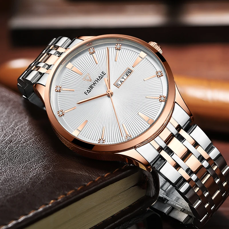 Mark Fairwhale Brand Watch Men Business Watch Steel Strap Automatic ...